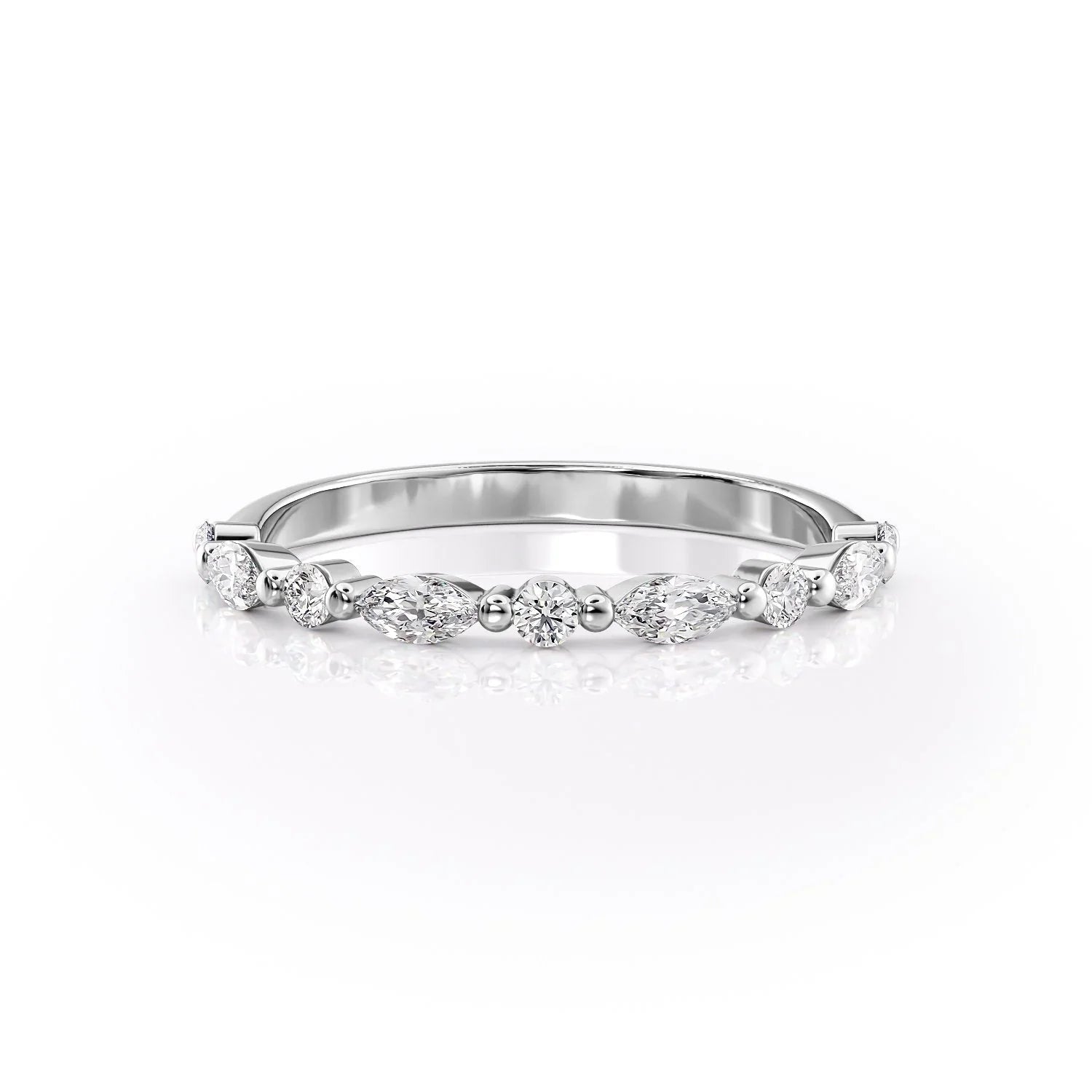 Half Eternity Delicate Diamond Band – Ocean Bleu | Custom Fine Jewelry ...