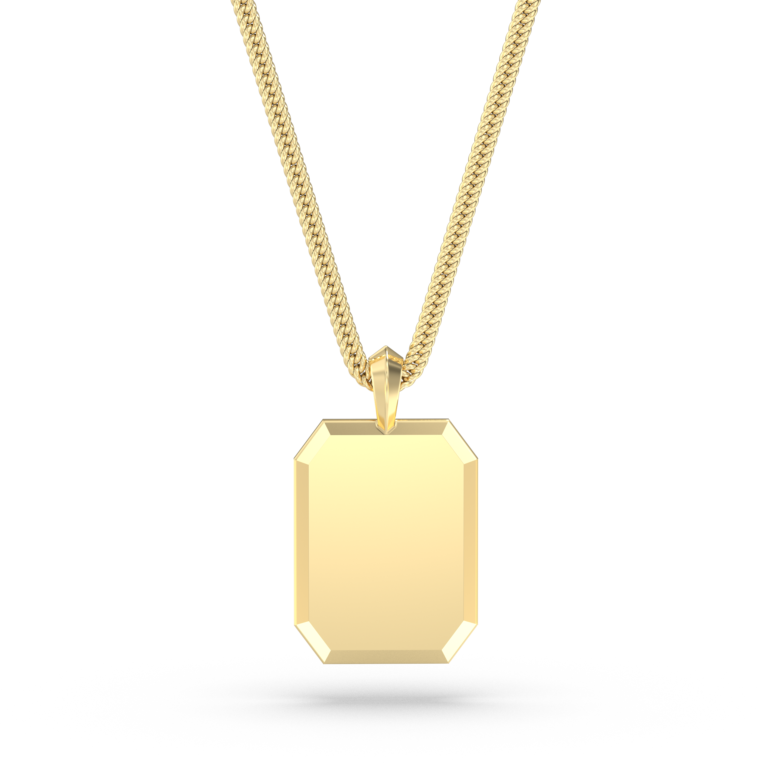 Beveled Edge ID Tag Pendant – Ocean Bleu | Custom Fine Jewelry For All ...